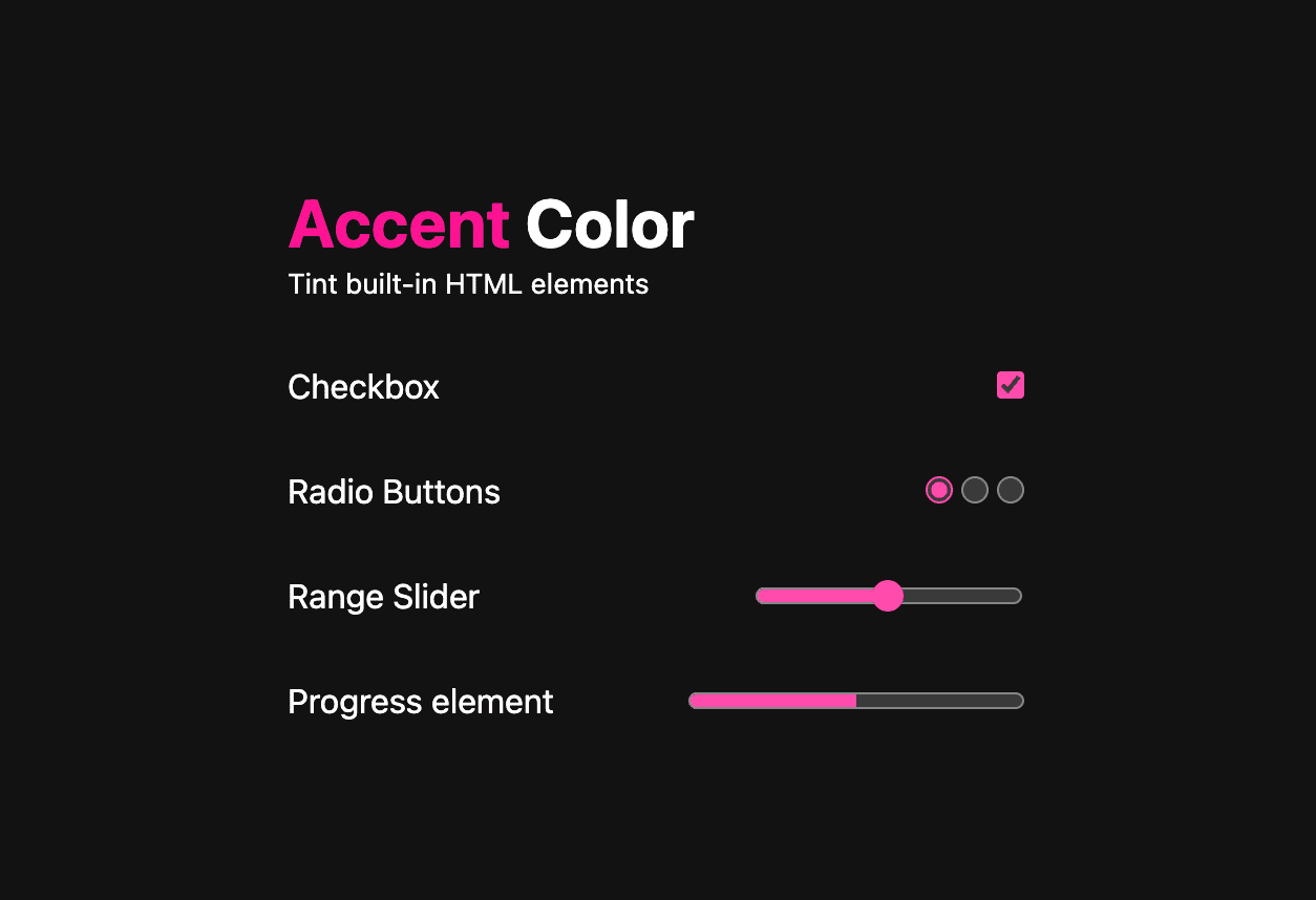 CSS accent-color 强调色 – WEB骇客